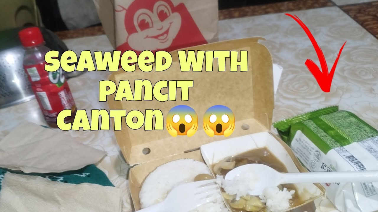 TRYING THE SEAWEED WITH PANCIT CANTON ERA - YouTube