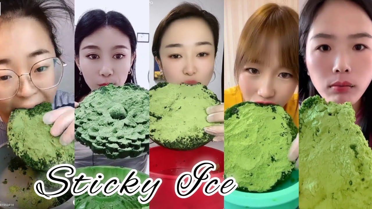 ASMR Heavy Green Ice • pasty ice• soft ice• Hard Ice• White Ice eating ...