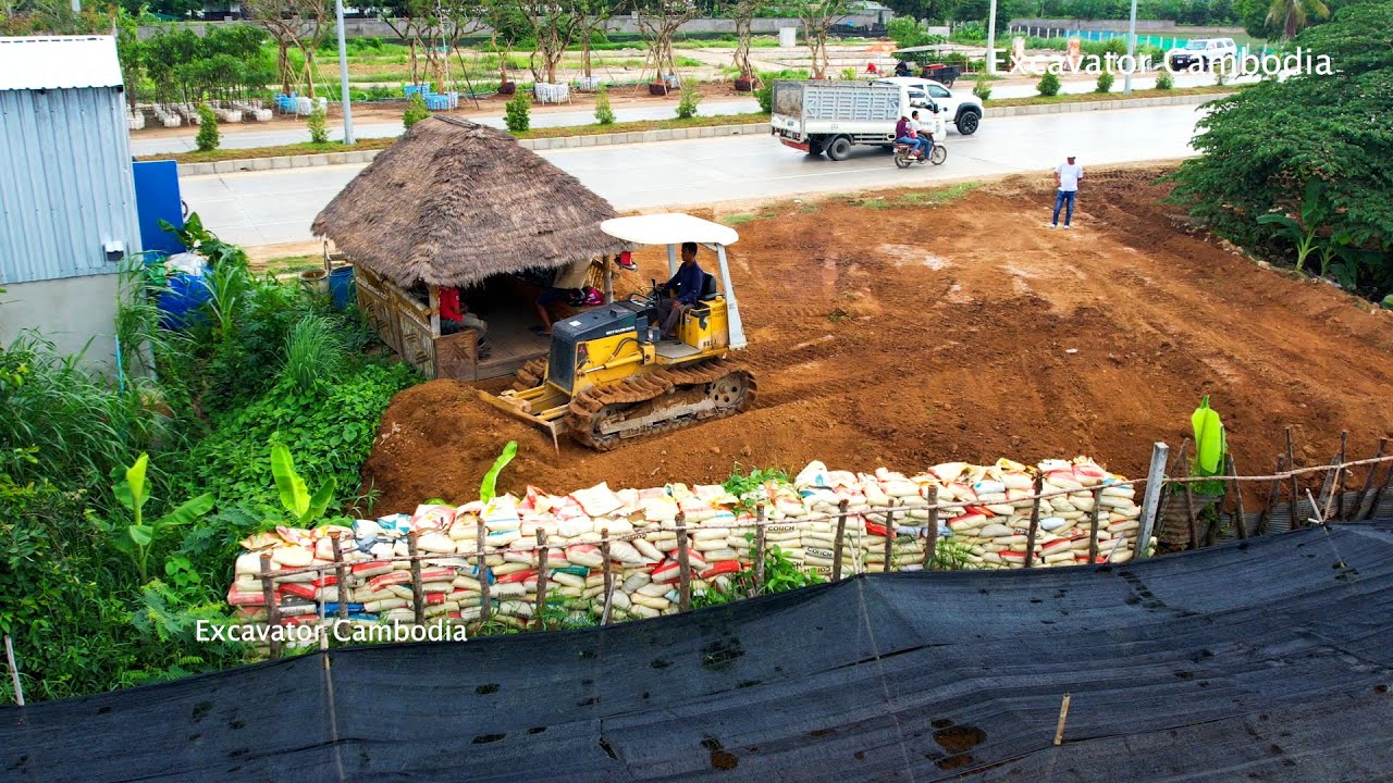 Full Processing Completed 100% Filling Sand By Skill BD2 Dozer Pushing ...