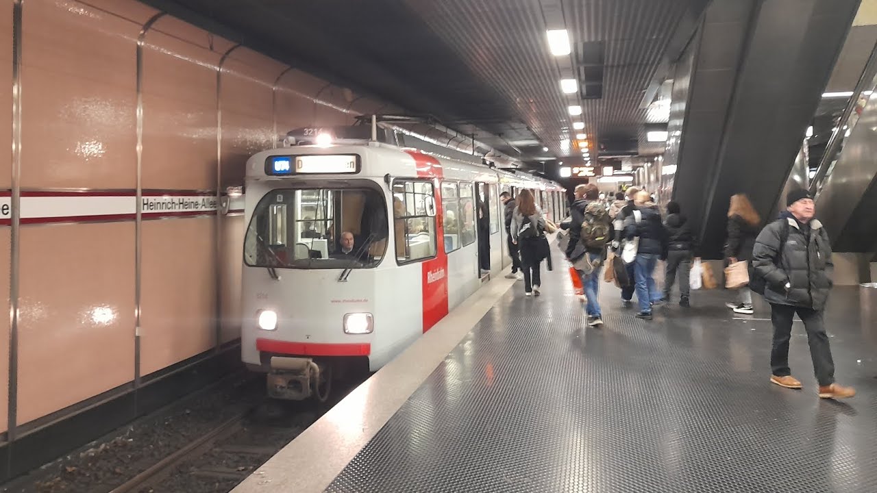 Mitfahrt in der U74 von Meerbusch Görgesheide bis Düsseldorf Heinrich-Heine-Allee/Altstadt im ...