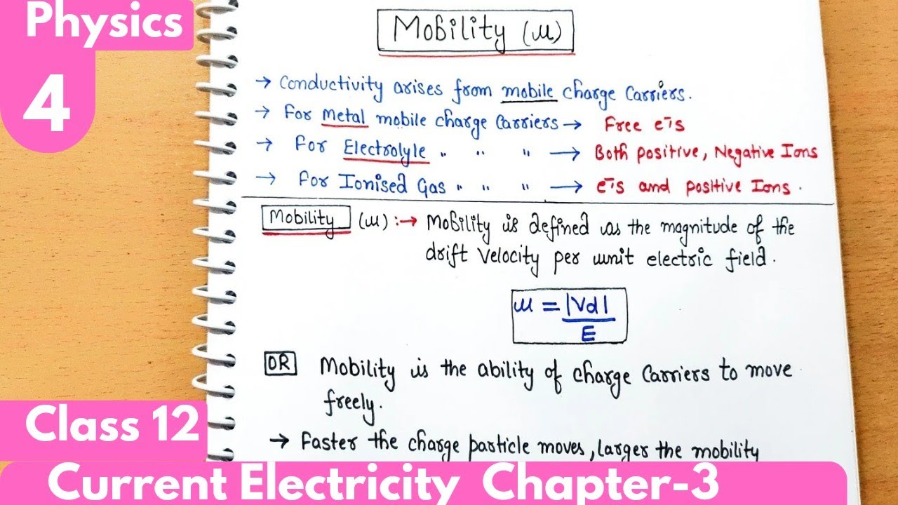 4) Mobility| Current and Electricity Chapter-3 Class12 Physics #neet # ...