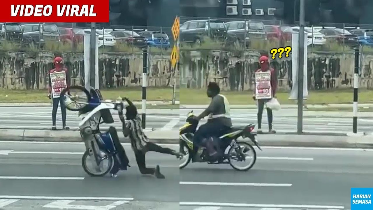 ViraI, RANCAK Pacak Motor Depan Spiderman, Last2 Tengok Apa Jadi. - YouTube