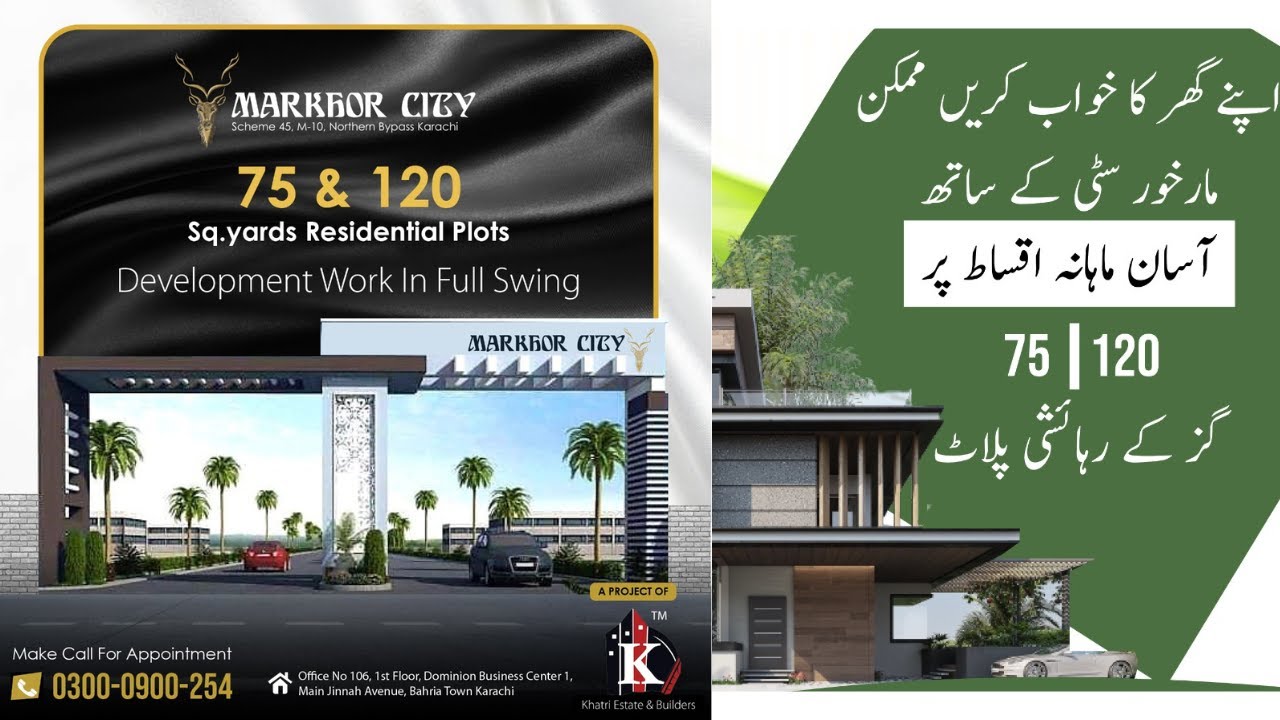 Markhor City | Khatri Estate & Buildera | 75/120 Sq Yards Plots ...