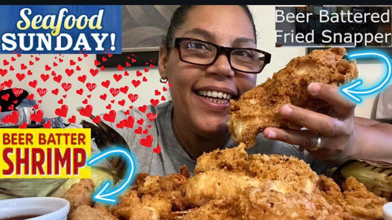 Seafood Sunday Beer Batter Red Snapper & Shrimps #Beerbatter #Fish # ...