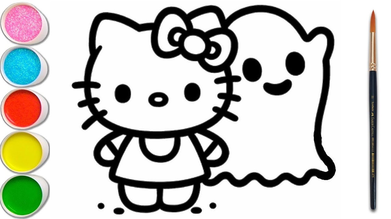 Hello Kitty Halloween Drawing, Painting & Coloring For Kids and ...