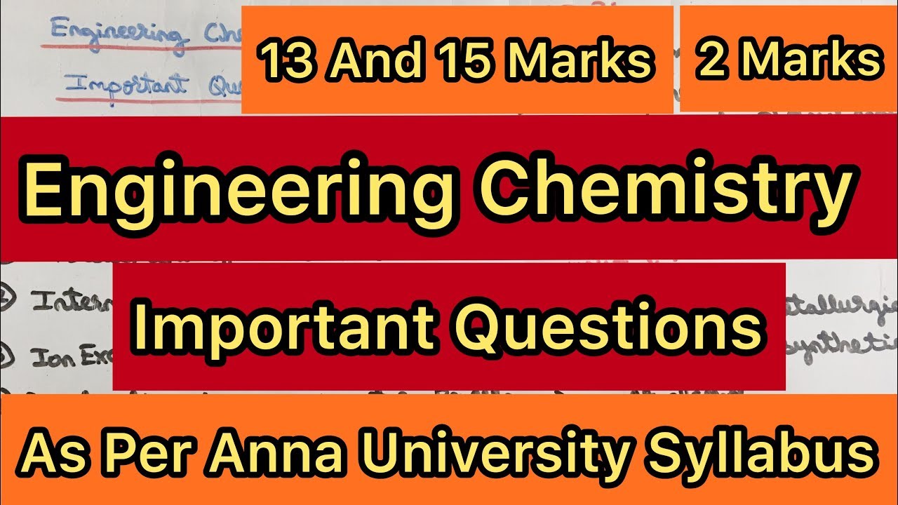 Engineering Chemistry Important Questions Anna University | Tamil - YouTube