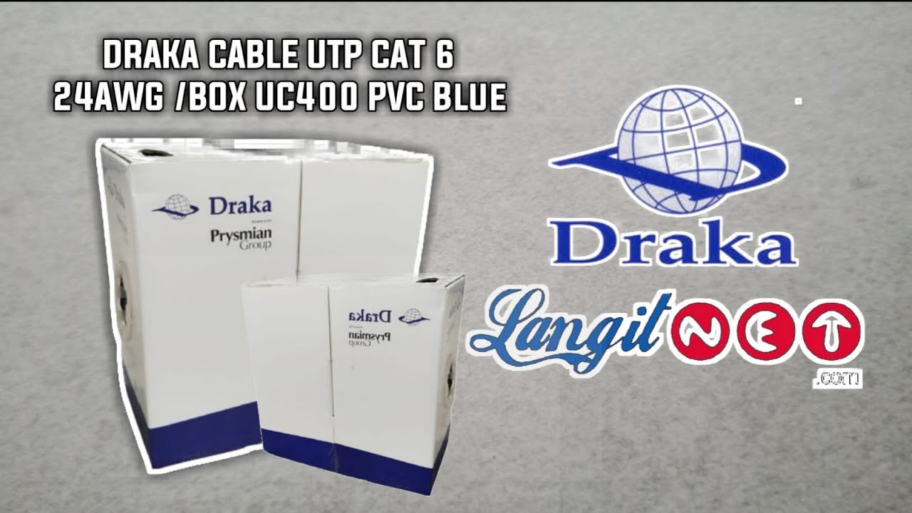 DRAKA CABLE UTP CAT 6 24AWG /BOX UC400 PVC Blue - (93272) - YouTube