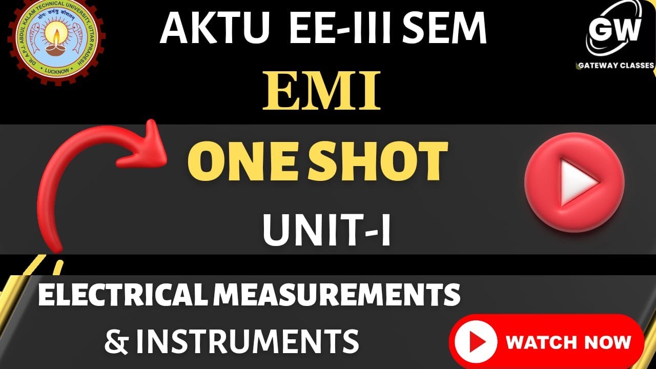 UNIT-1 EMI ONE SHOT ELECTRICAL III-SEM I AKTU GATEWAY CLASSES - YouTube