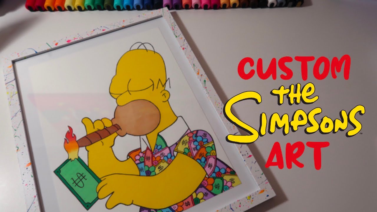 Custom Homer Simpson Drawing With Frame 🔥👀 - YouTube