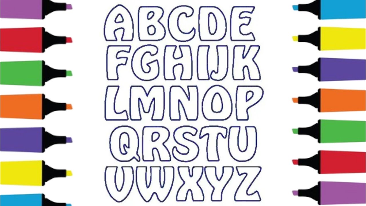 Learn and Paint Capital Letters A to Z For Toddlers | Kids Learning ...