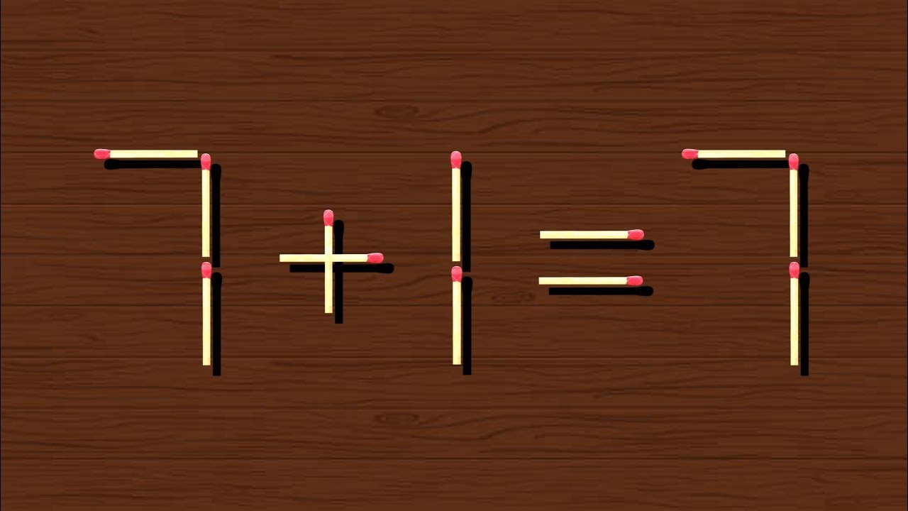 Move only 1 stick to make equation correct, Matchstick puzzle 7+1=7 ...