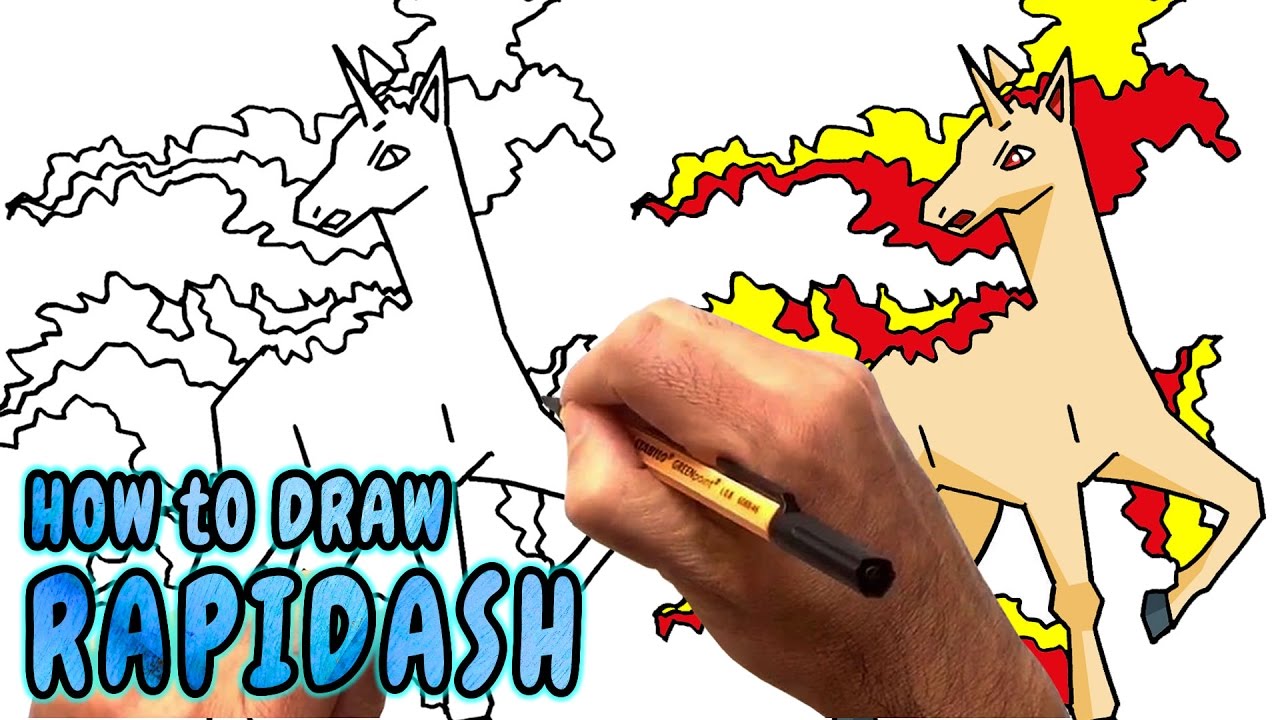 How to Draw Rapidash from Pokemon Go (NARRATED) - YouTube