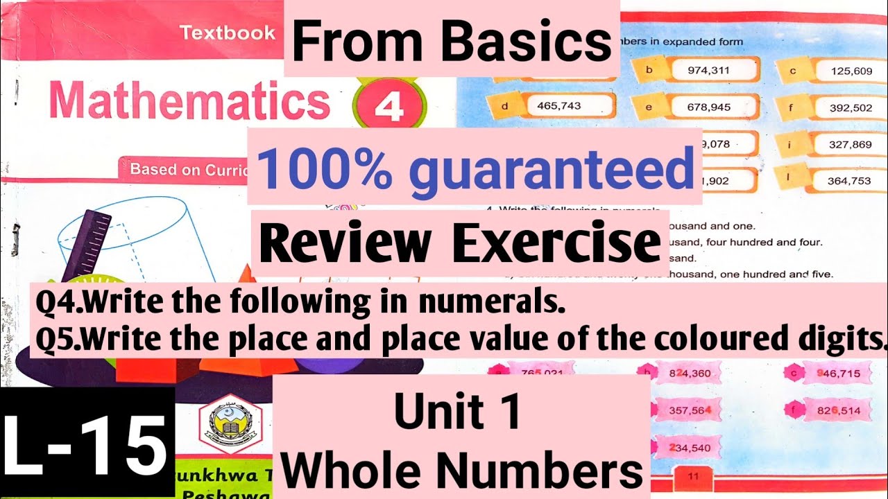 Class 4 Mathematics Unit 1 Whole Numbers lec 15 in Pashto - YouTube