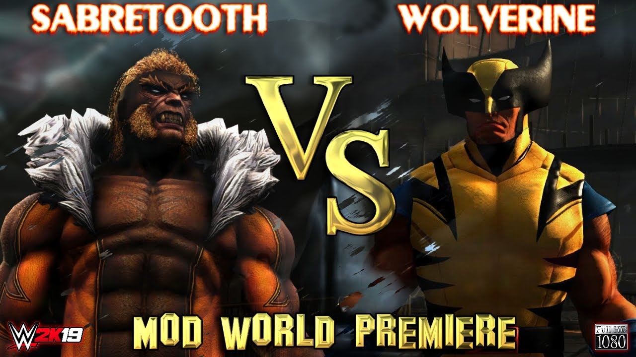Sabretooth VS. Wolverine (X-Men) ⭐ WORLD PREMIERE ⭐ | WWE 2K19 Gameplay ...