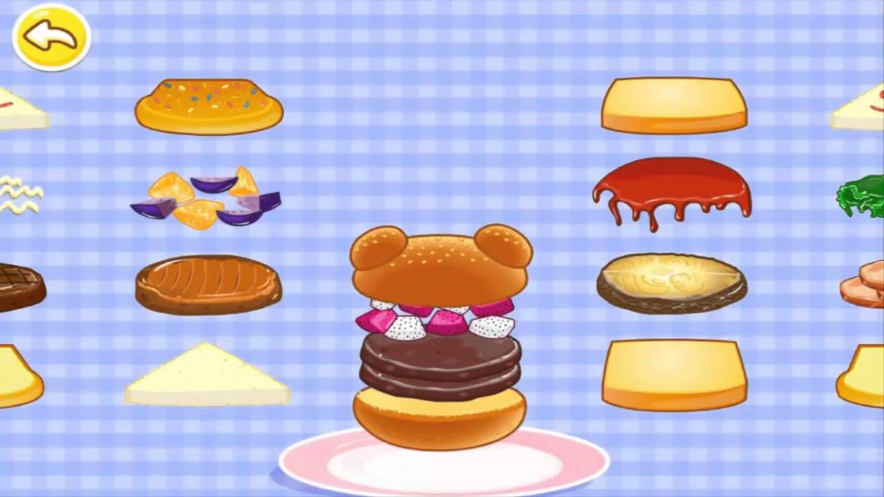 Kids Game Learning To make Burger - YouTube
