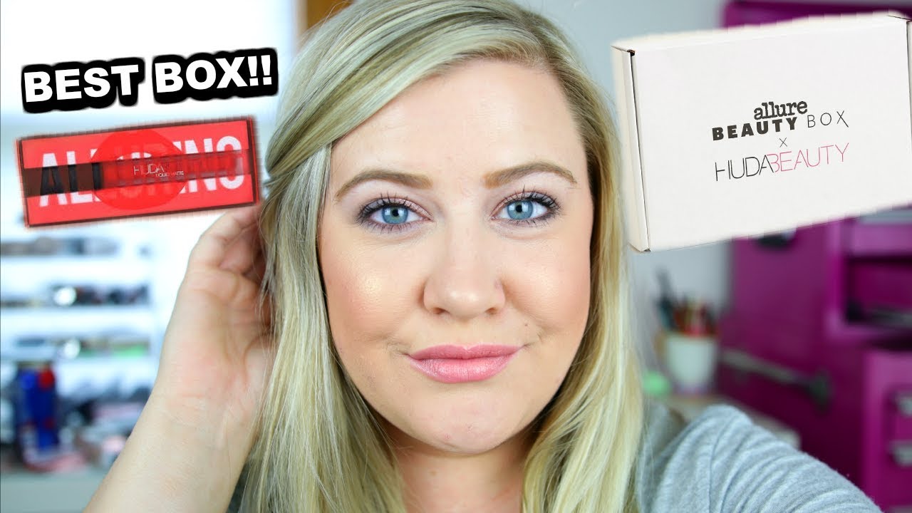 ALLURE BEAUTY BOX x HUDA BEAUTY UNBOXING - YouTube