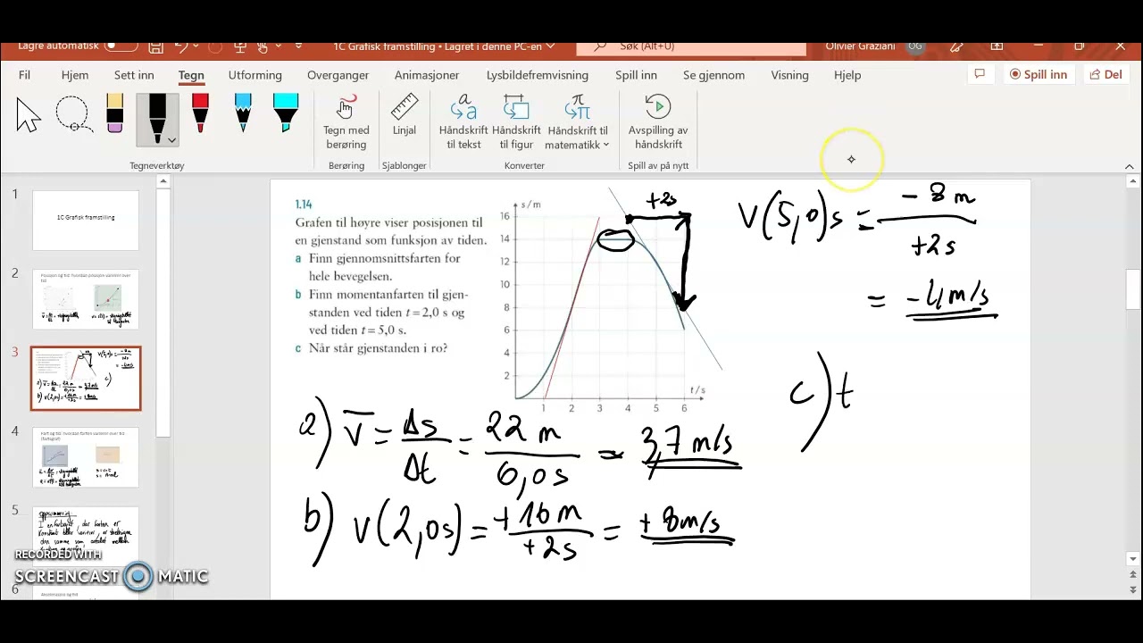 Fysikk 1 1C Grafisk framstilling - YouTube