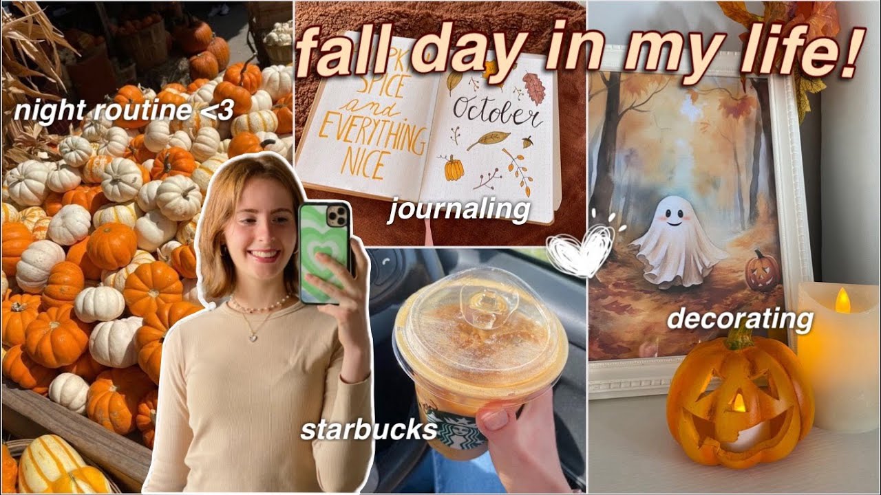 COZY FALL VLOG 🍂🕯️trying fall drinks, decorating & fall night routine ...