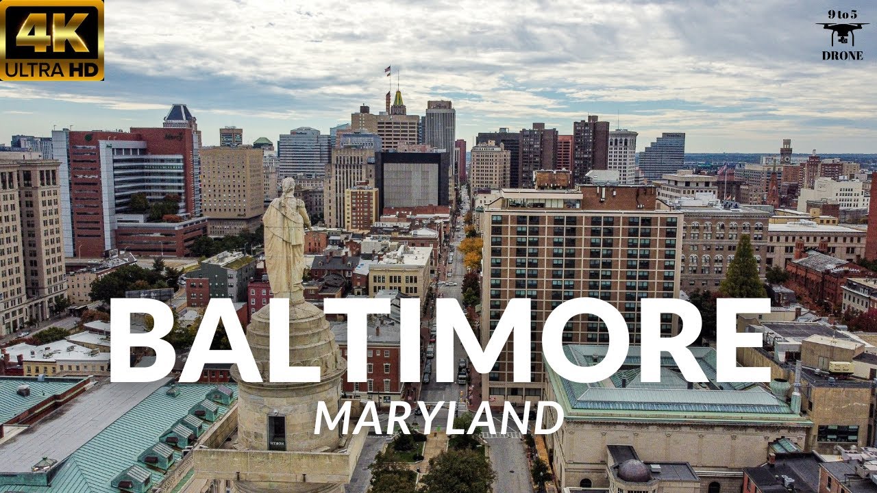 Baltimore 4K Drone Footage | Baltimore, Maryland | Mount Vernon & Inner ...