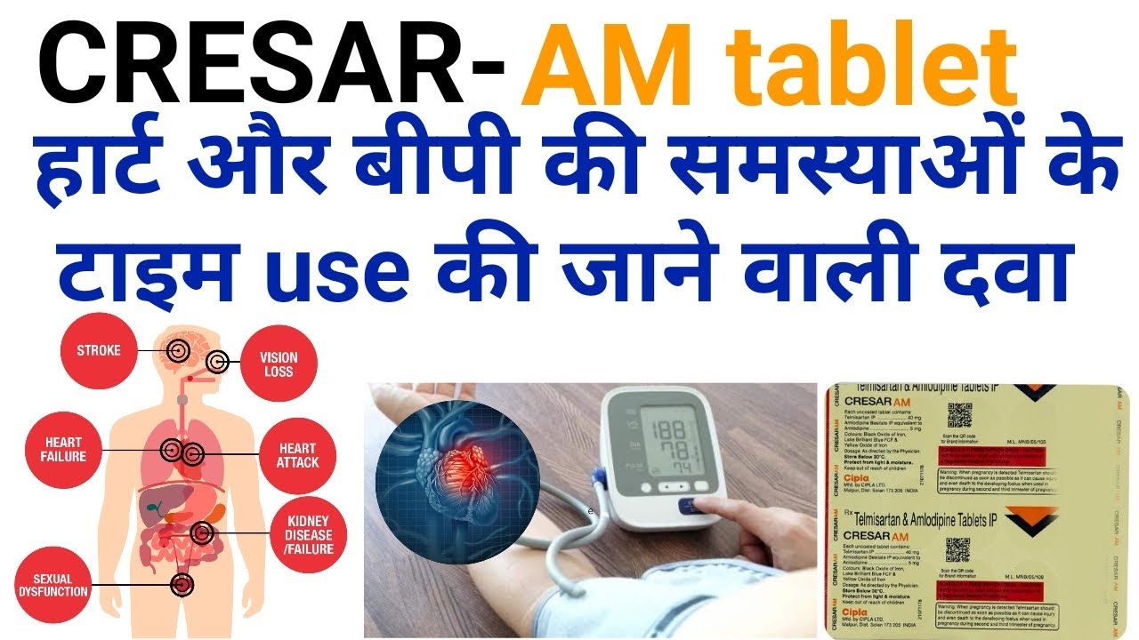 Cresar am tablet ke kya upyog hai fayde hai/telmisartan & amlodipine ...