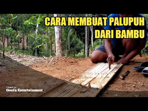 Membuat Palupuh (lantai saung) dari Bambu - YouTube