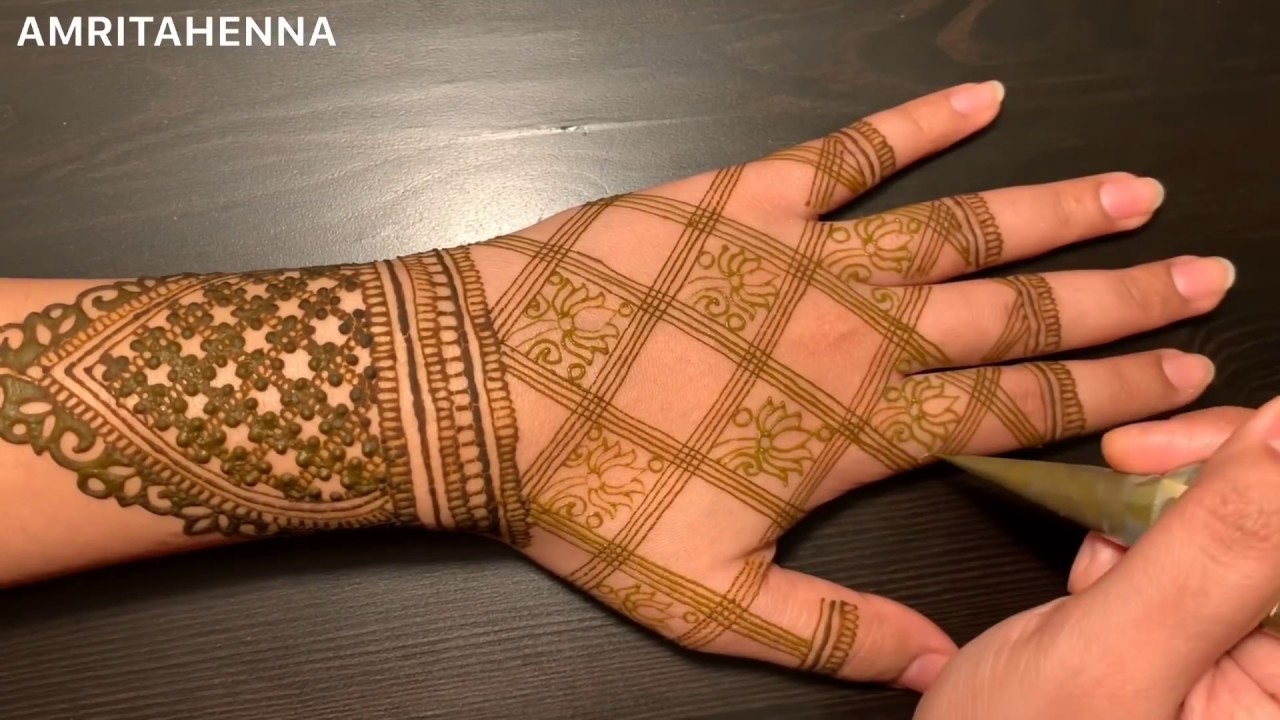 NEW REVERSE FILLING MEHNDI TECHNIQUE TUTORIAL | BEAUTIFUL LOTUS HENNA ...