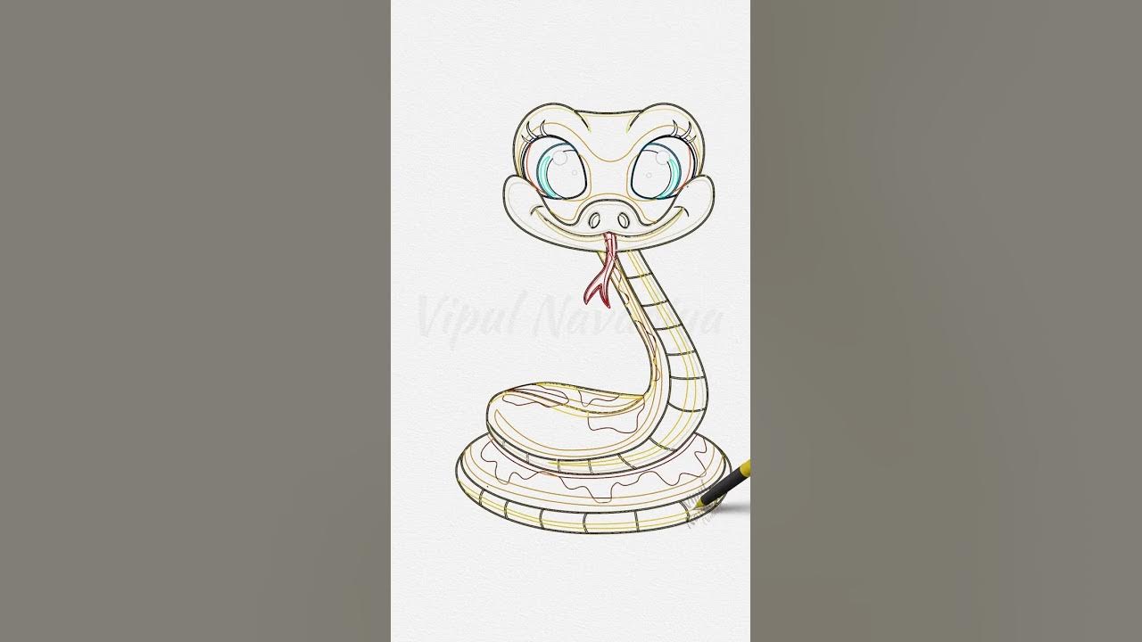 Cute cartoon snake || Drawing - YouTube