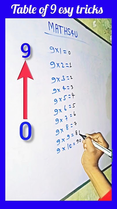 Easy trick of learn table of 9/ Multiplication table of 9/Maths Table/Pahada #maths #shorts ...