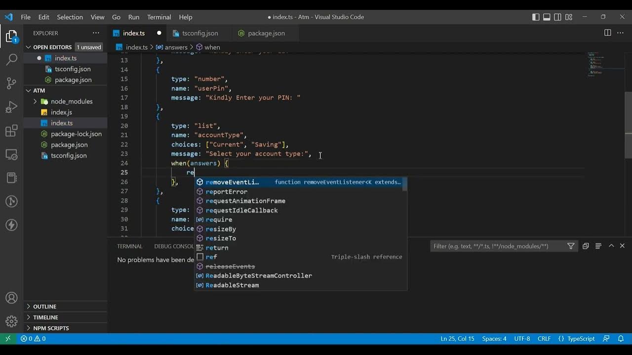 Project 02 Atm Cli In Typescript Youtube
