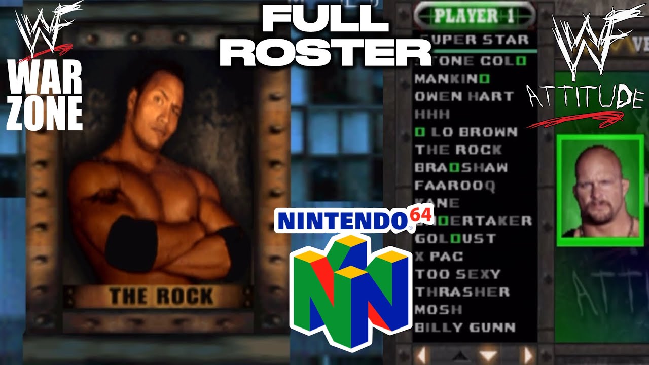 All WWF Warzone & WWF Attitude Full Rosters on Nintendo 64 - YouTube