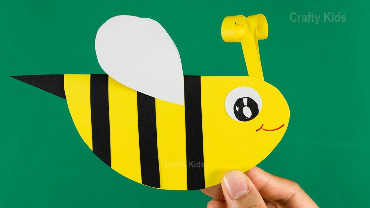 How to Make a Paper Bee Craft | Paper Craft Ideas | DIY Craft for Kids ...
