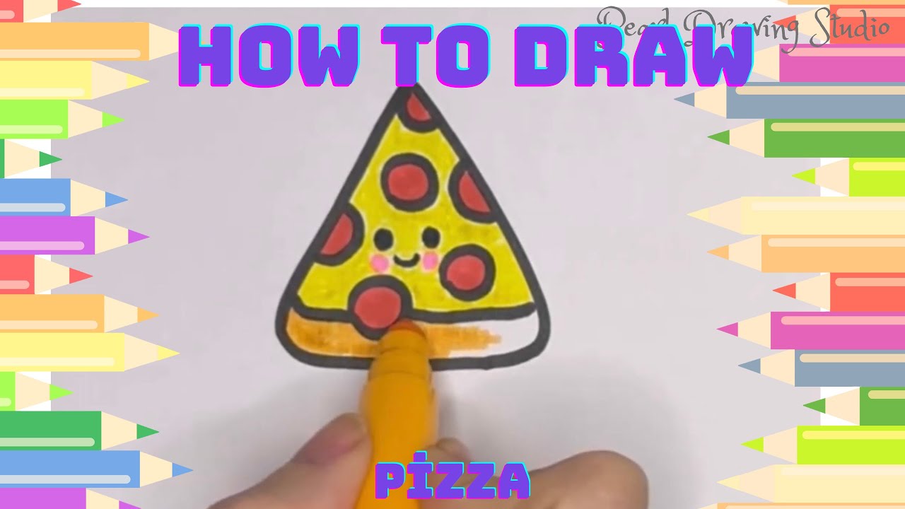 How to draw pizza - Easy beginners pizza drawing - YouTube