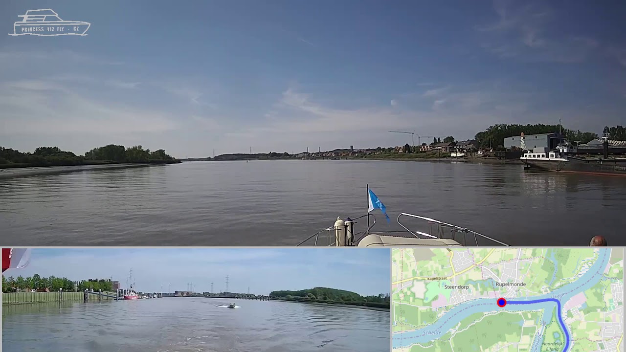 Schelde, Gent, kanál Ringvaart - YouTube