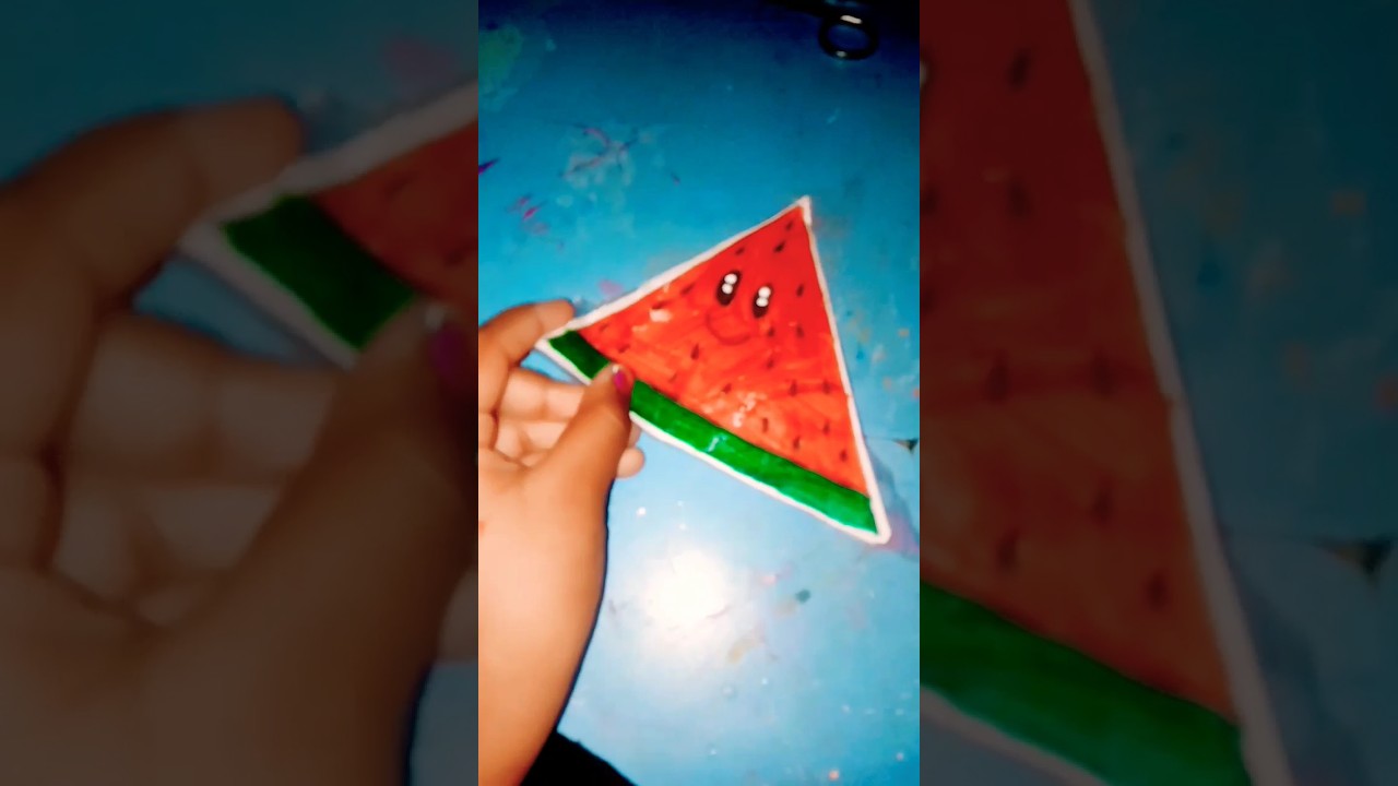 🍉🍉 watermelon squishy make with paper 🗞️#papercraft #squishy #like and ...