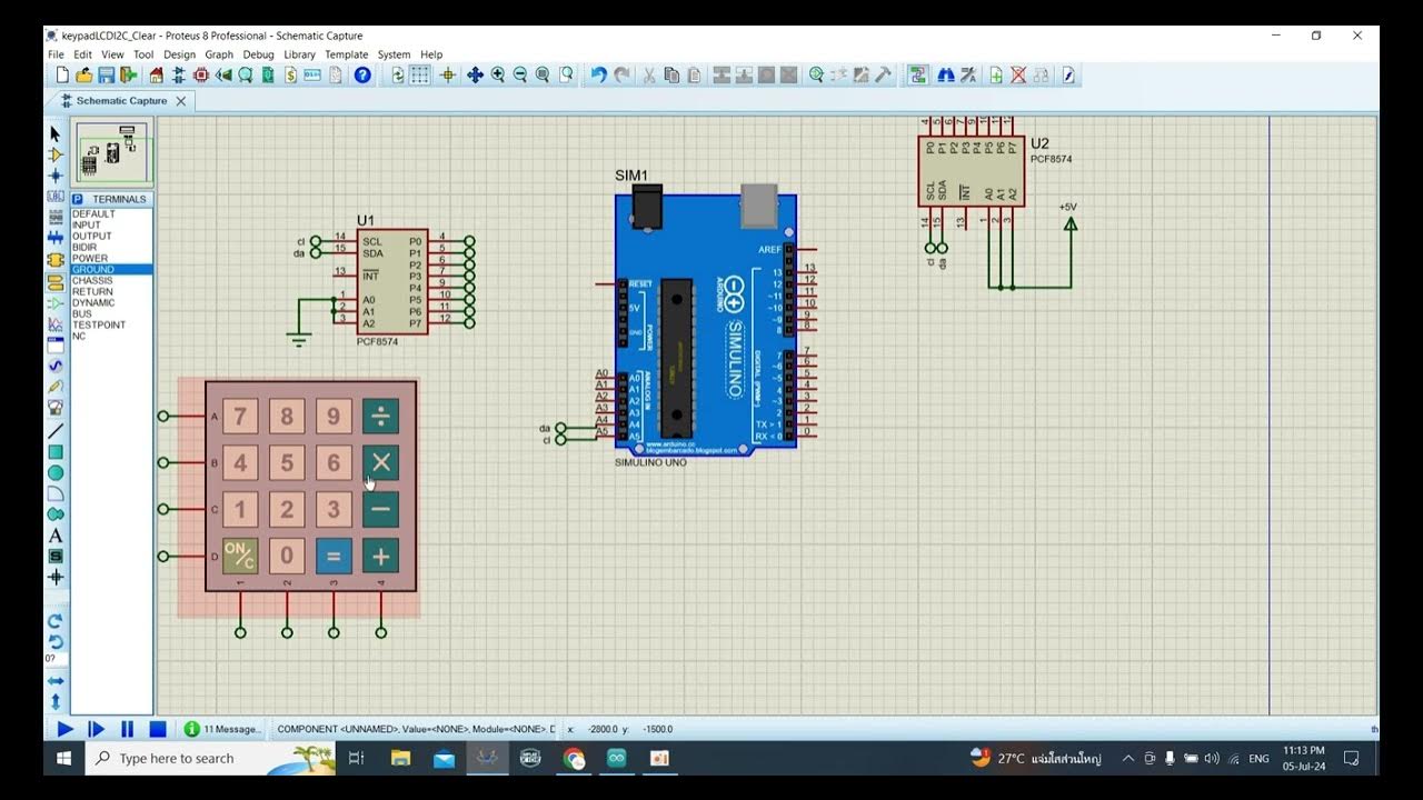 Keypad LCD-I2C Proteus 8 - YouTube