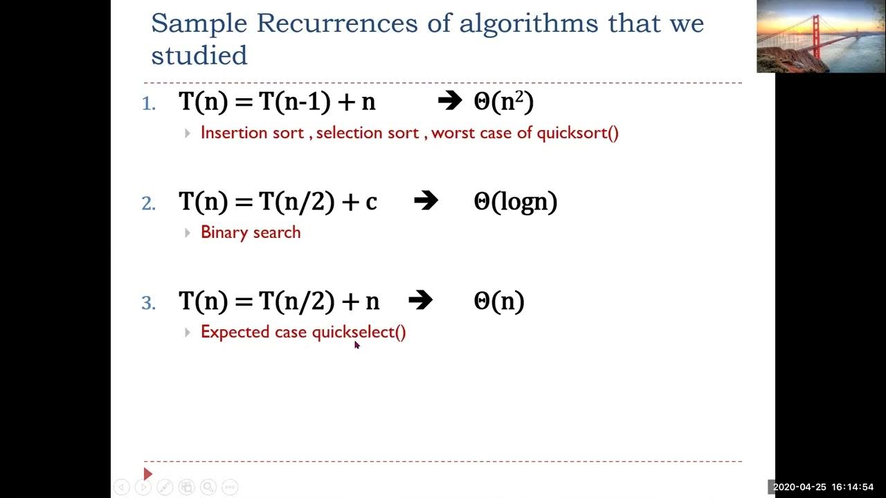 05 Solving recurrences master - YouTube