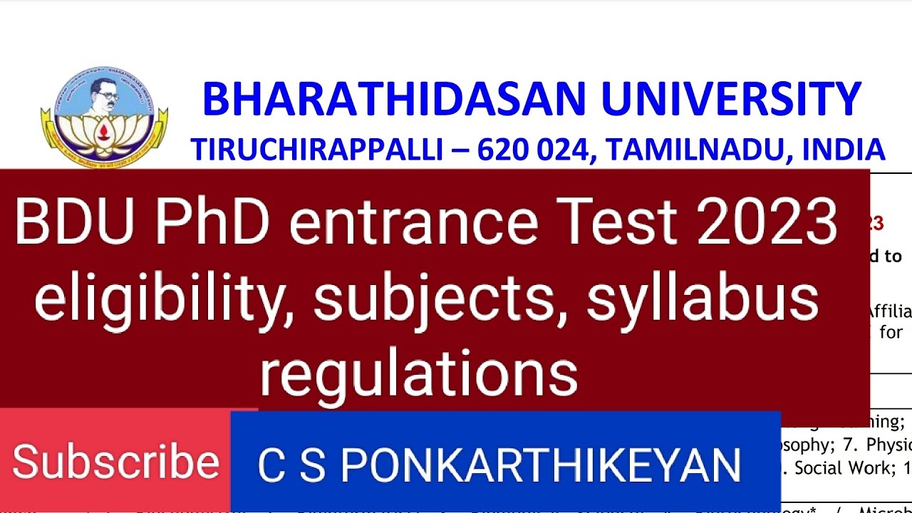 BDU PhD entrance Test 2023 #bdu #bdupdatenews #bdupdate #cspkarthi6 # ...