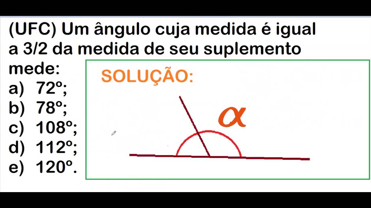 CURSO DE MATEMÁTICA Ângulos suplementares - YouTube