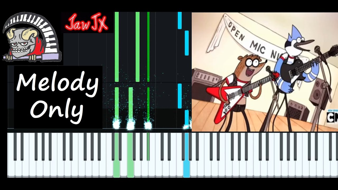 Regular Show - " Party Tonight " Melody Only Piano Midi Synthesia ...