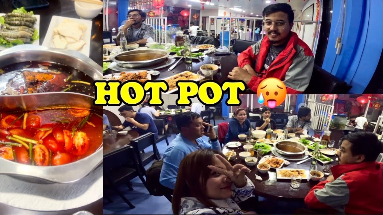Trying Hot Pot For The First Time | Too Hot 🥵🥵 | Thamel | Chinese Food Vlog - YouTube