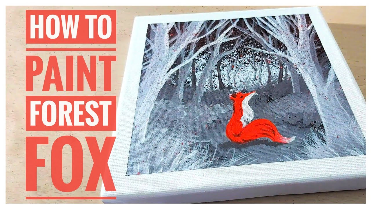 How to paint forest fox - YouTube