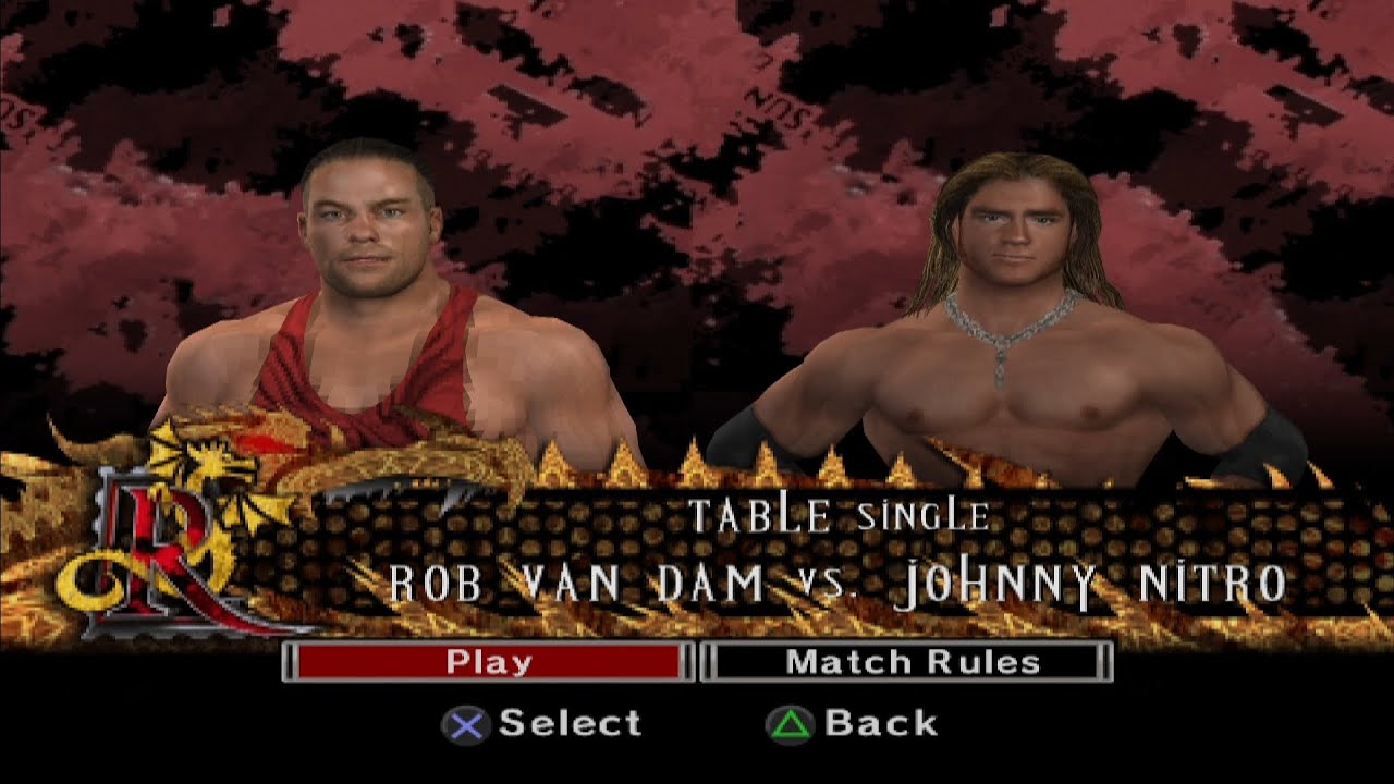 RVD vs Jonny Nitro Tables Match WWE SVR 2007 - YouTube