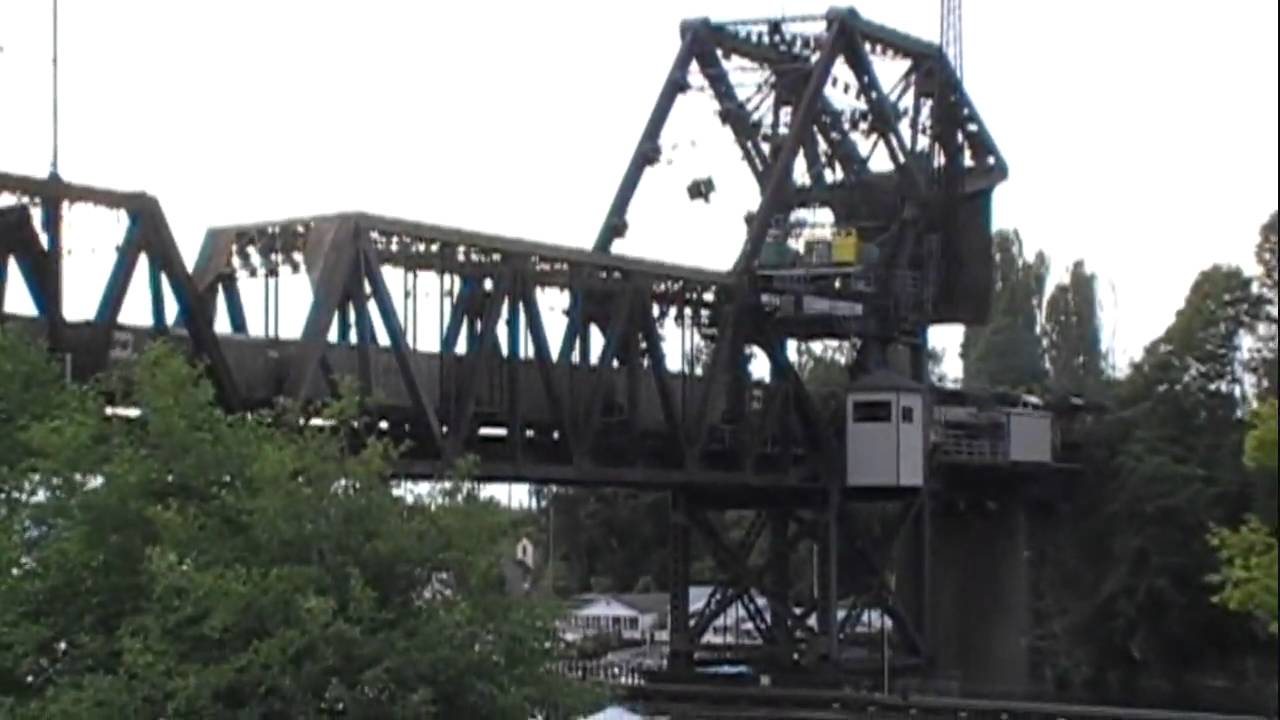 BNSF Coal Train crossing The Ballard Drawbridge - YouTube