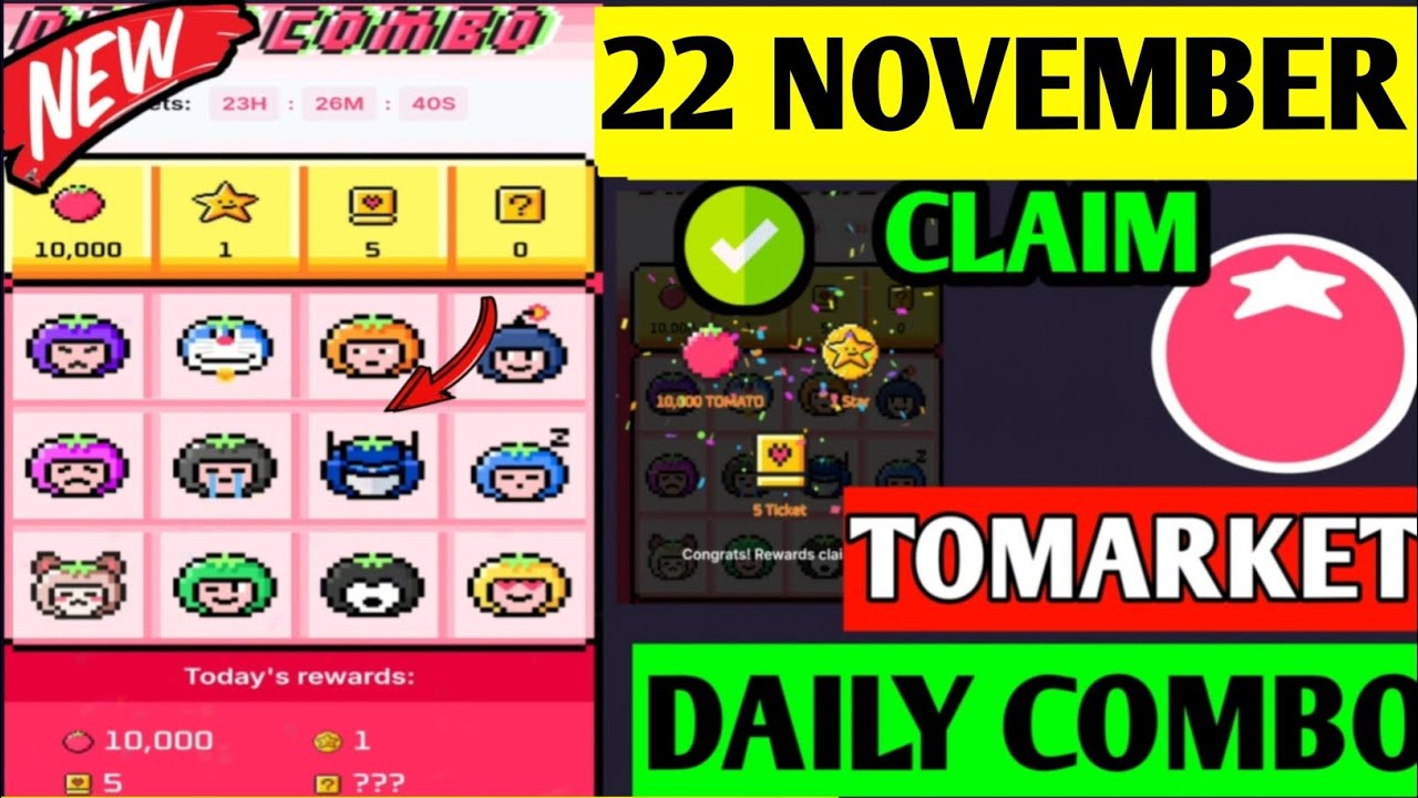 🍅Tomarket Airdrop Combo 22 November | Tomarket Daily Combo Today ...