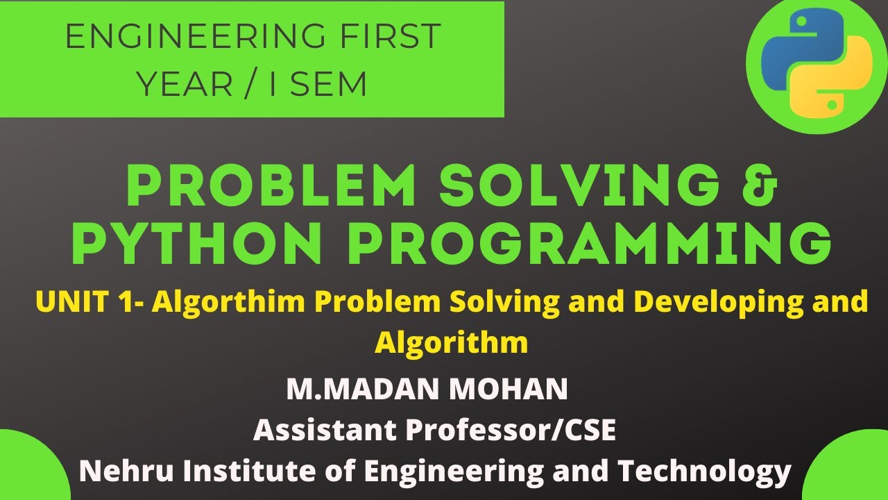 Ge8151 Unit1 Algorthimproblemsolvinganddevelopingandalgorithm 1560