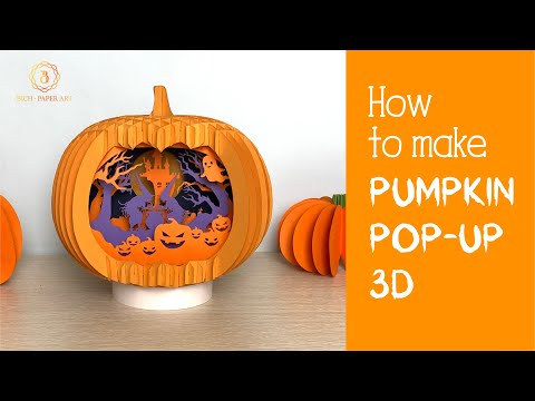 How to make Halloween Pumpkin Pop Up 3D - Sphere Popup Halloween-DIY ...