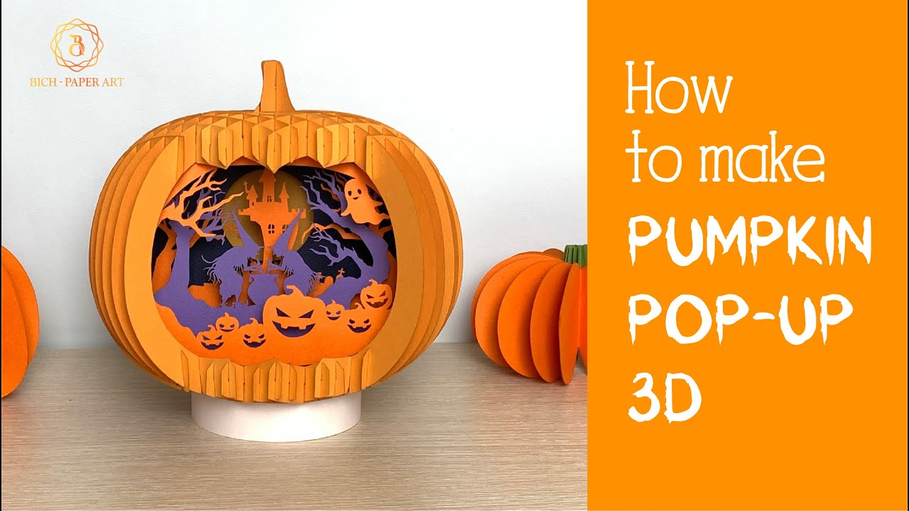 How to make Halloween Pumpkin Pop Up 3D - Sphere Popup Halloween-DIY ...