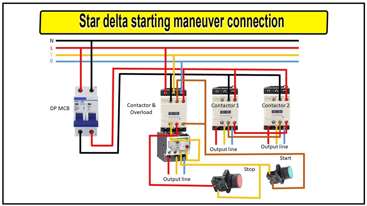 How To Make Star delta starting maneuver connection | star delta ...
