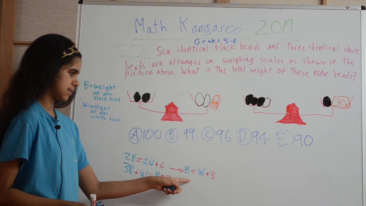 Math Kangaroo, 2019, Grades 5-6, Problem 22 - YouTube