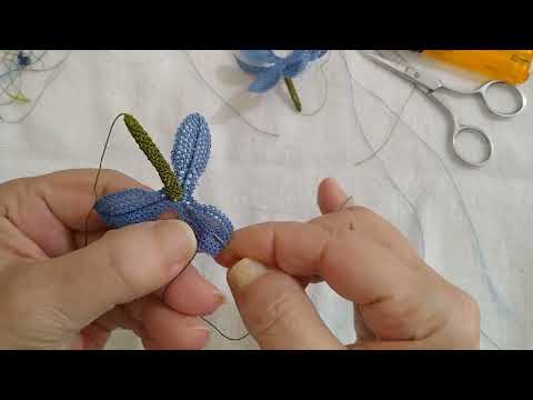2.video Mavi kardelen çiçeği yapılışı #mavikardelen #igneoyasi #igneaski #iğneoyasımodelleri